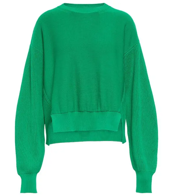 Stella McCartney Cropped Cotton Sweater - Green