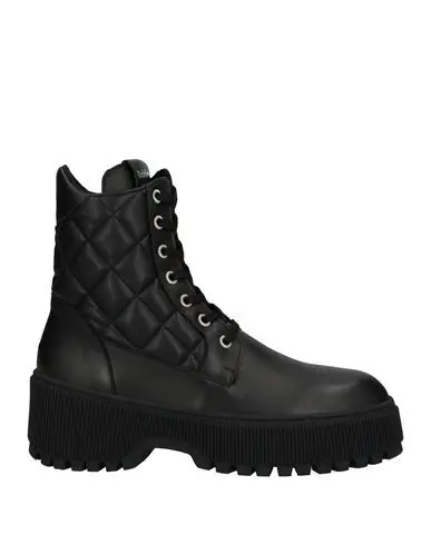 BALDININI Calfskin Ankle Combat Boots - Black