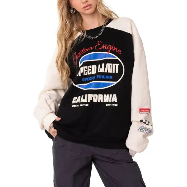 EDIKTED Fast Track Graphic Sweatshirt