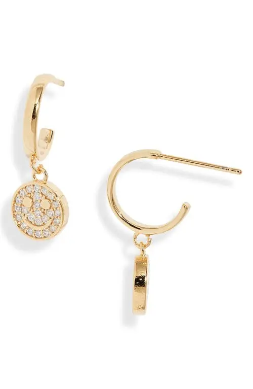 Estée Lauder Sparkle Smiley Huggie Hoop Earrings