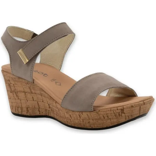 Naot Summer Platform Wedge Sandal - Stone Nubuck