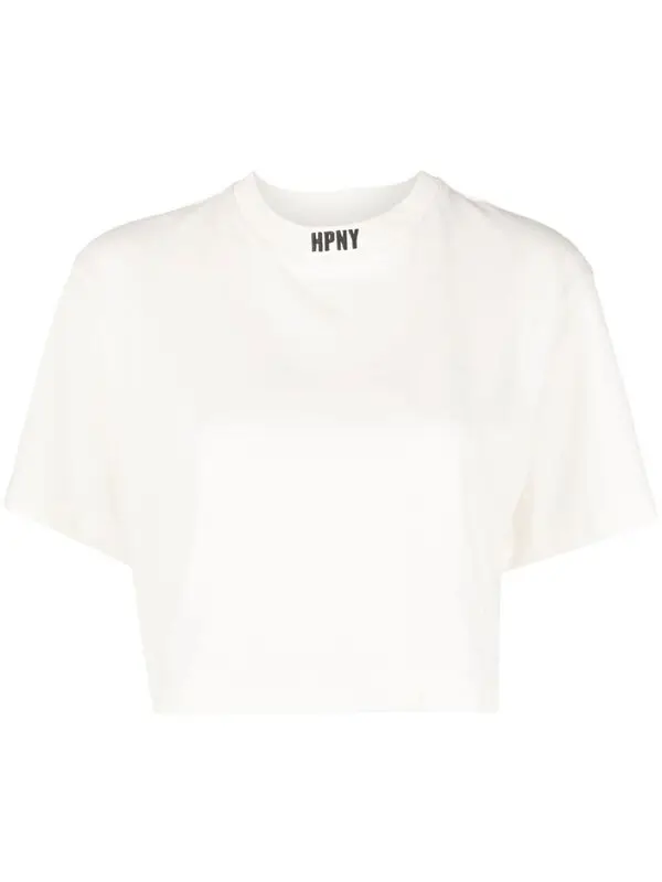 Heron Preston Embroidered-logo Cropped T-shirt - White