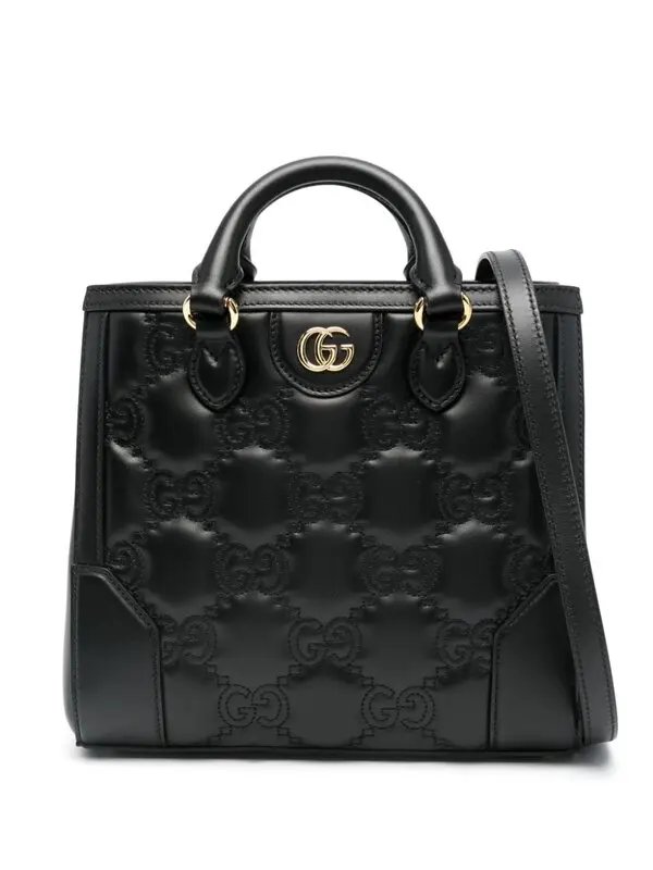 Gucci Small Gg Matelassé Top-handle Bag - Black