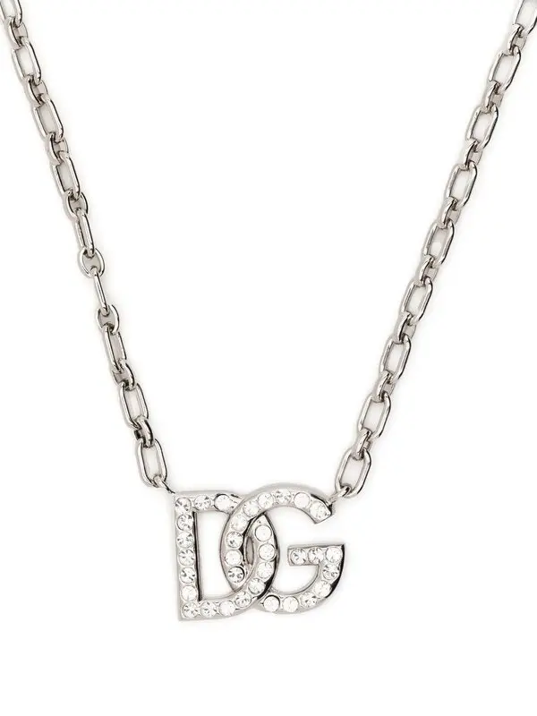 Dolce & Gabbana Logo-charm Chain Necklace - Silver