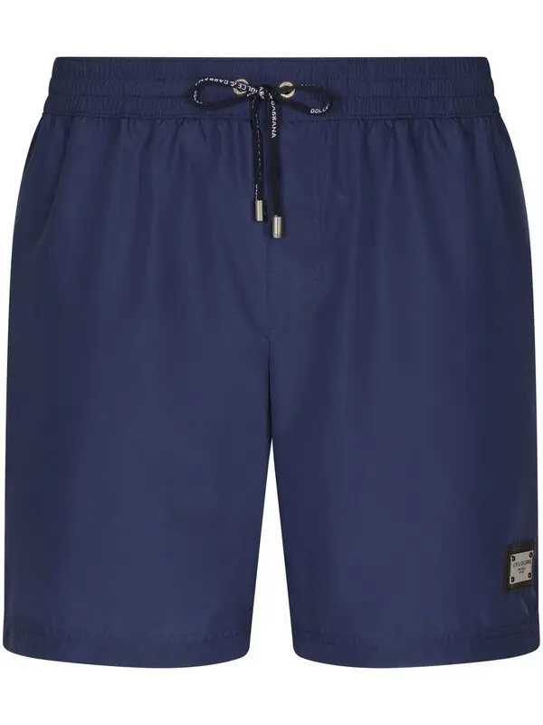 Dolce & Gabbana Logo-tag Swim Shorts - Blue