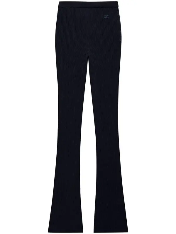 COURREGES Reediton Ribbed Flared Trousers - Black