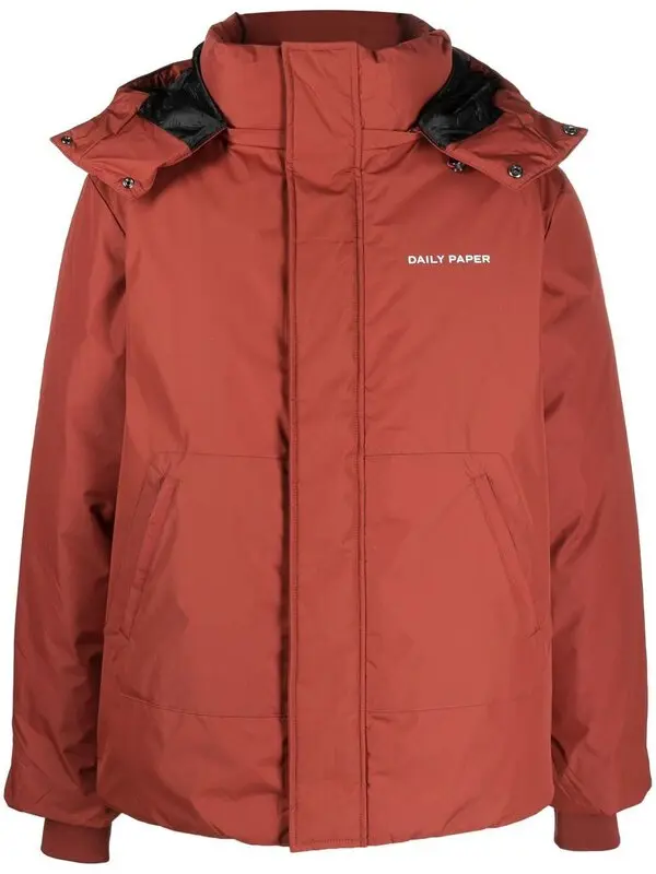 DAILY PAPER Padded Hooded Jacket - Red