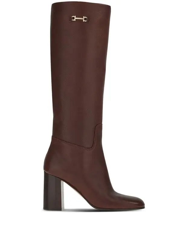 FERRAGAMO Gancini-bit Leather Boots