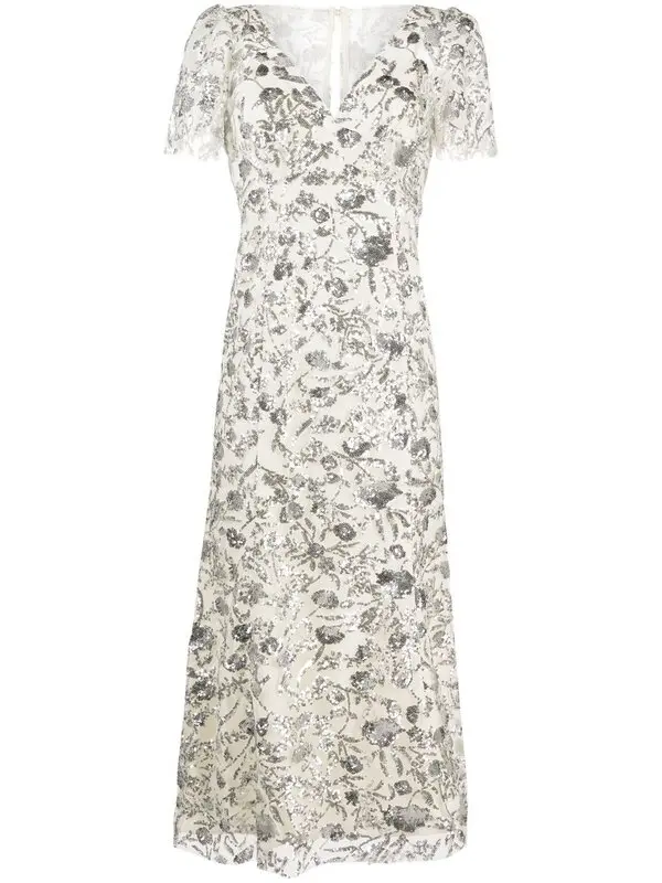SELF-PORTRAIT Sequin-embellished Tulle Midi Dress