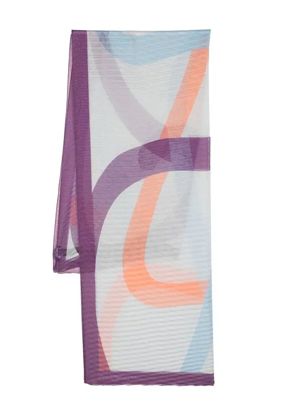 Emporio Armani Abstract-print Pleated Long Scarf