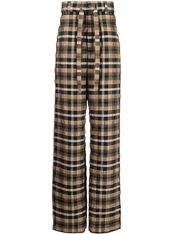 Nanushka Check-pattern Straight-leg Trousers
