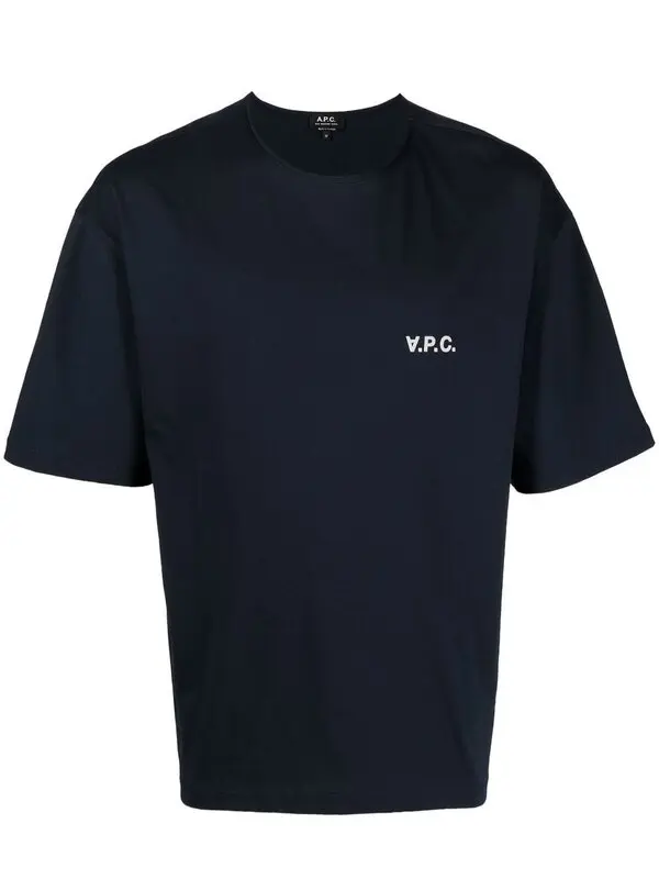 A.p.c. Logo-print Short-sleeve T-shirt - Blue