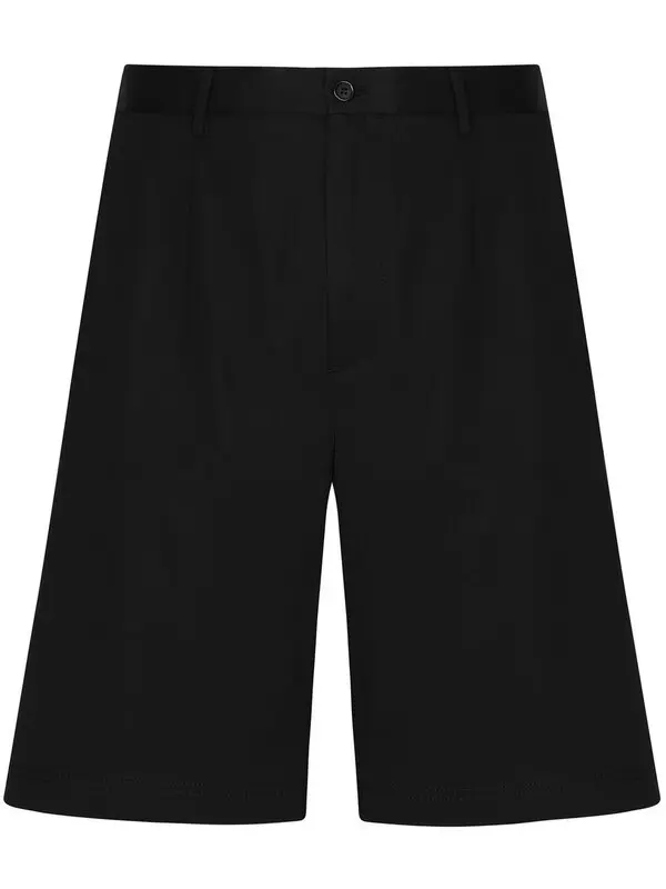 Dolce & Gabbana Logo Tag Cotton Shorts - Black