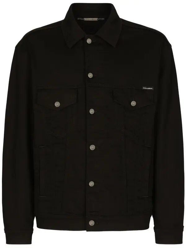 Dolce & Gabbana Button-up Denim Jacket - Black