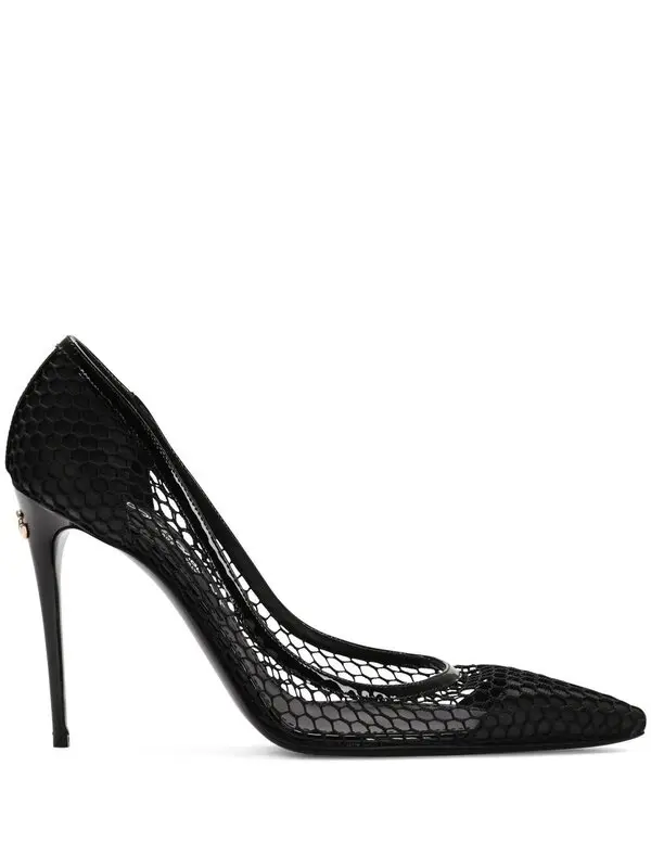 Dolce & Gabbana 105mm Patent Leather Mesh Pumps