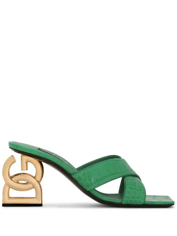 Dolce & Gabbana 3.5 75mm Leather Sandals - Green