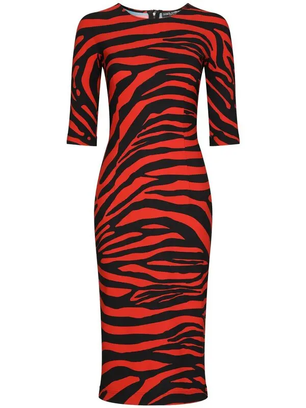 Dolce & Gabbana Zebra-print Midi Dress