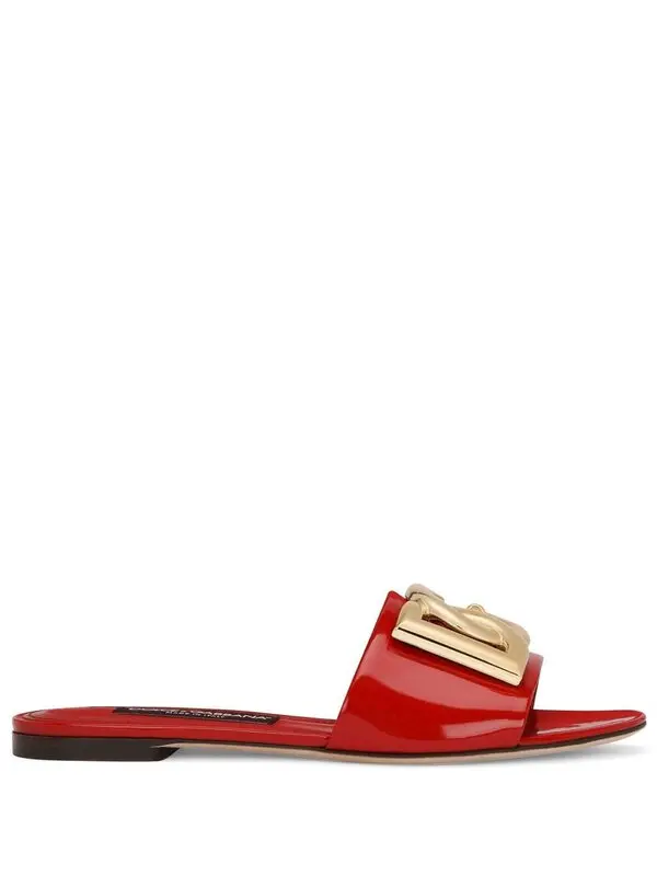 Dolce & Gabbana Dg-logo Leather Sandals - Red