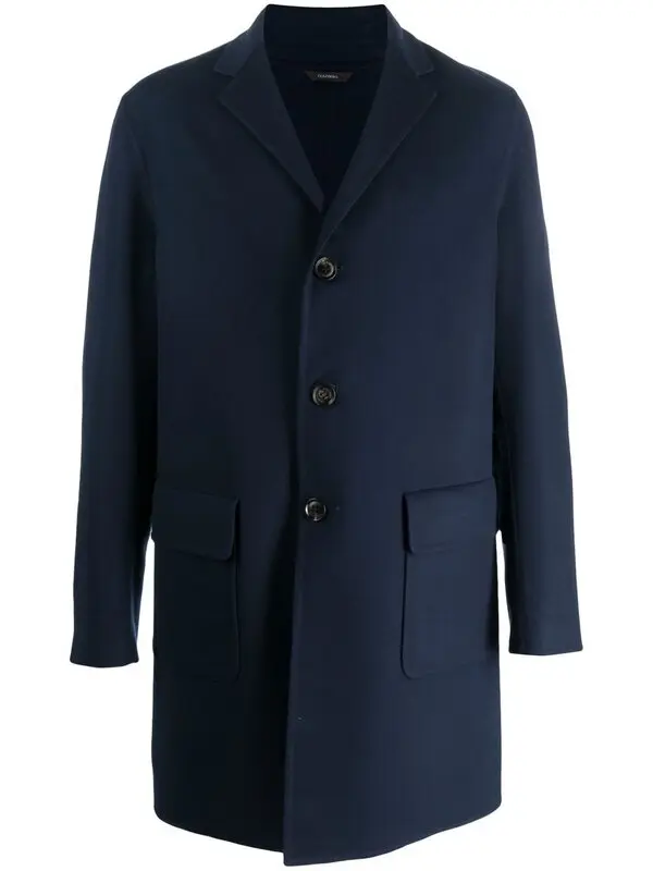 Colombo Notched-collar Wool Coat - Blue