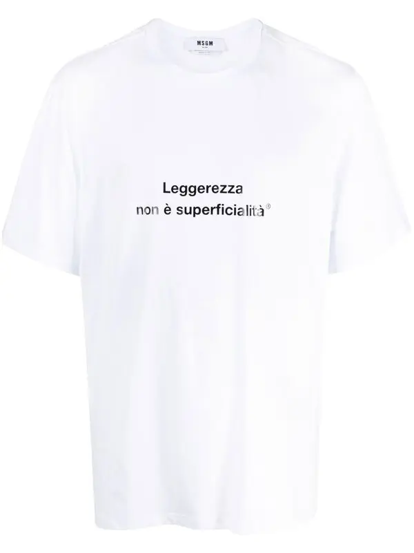 MSGM Slogan-print Cotton T-shirt