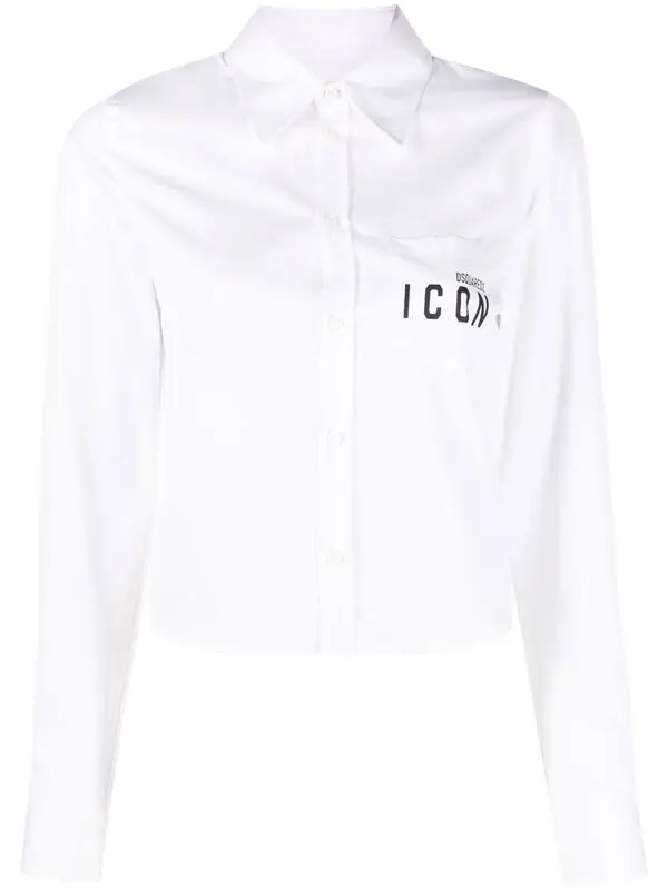 Dsquared2 Icon Print Cropped Shirt