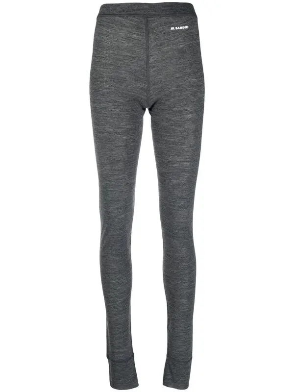 JIL SANDER Melange Effect Leggings - Grey