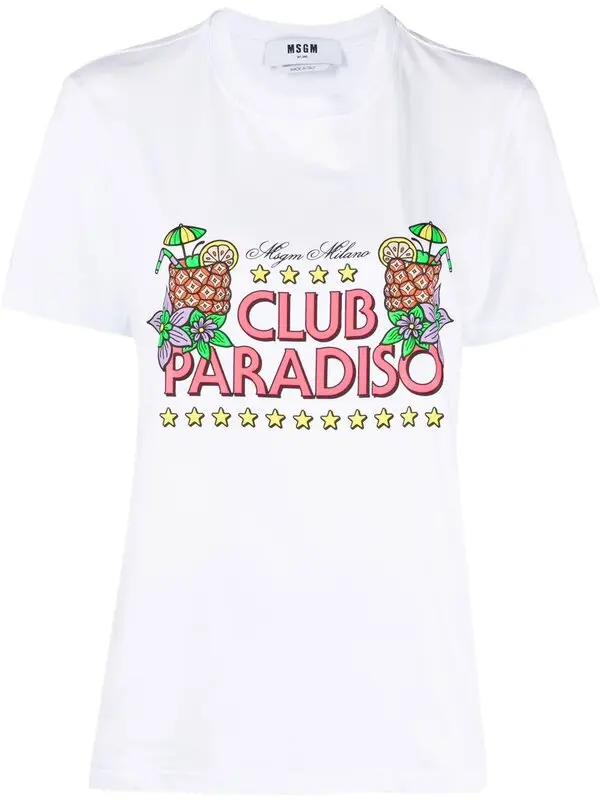 MSGM Graphic-print Cotton T-shirt