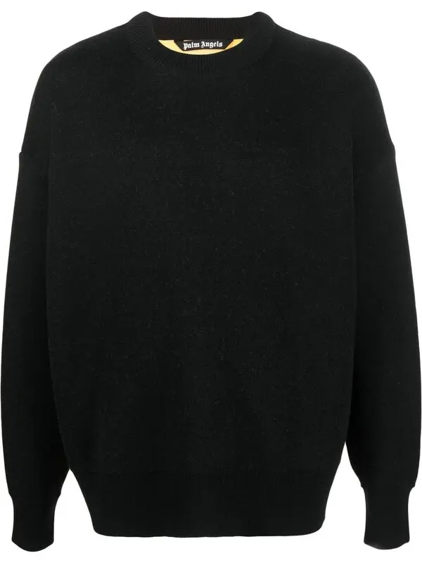 Palm Angels Palm Tree Intarsia-knit Wool Sweater - Black