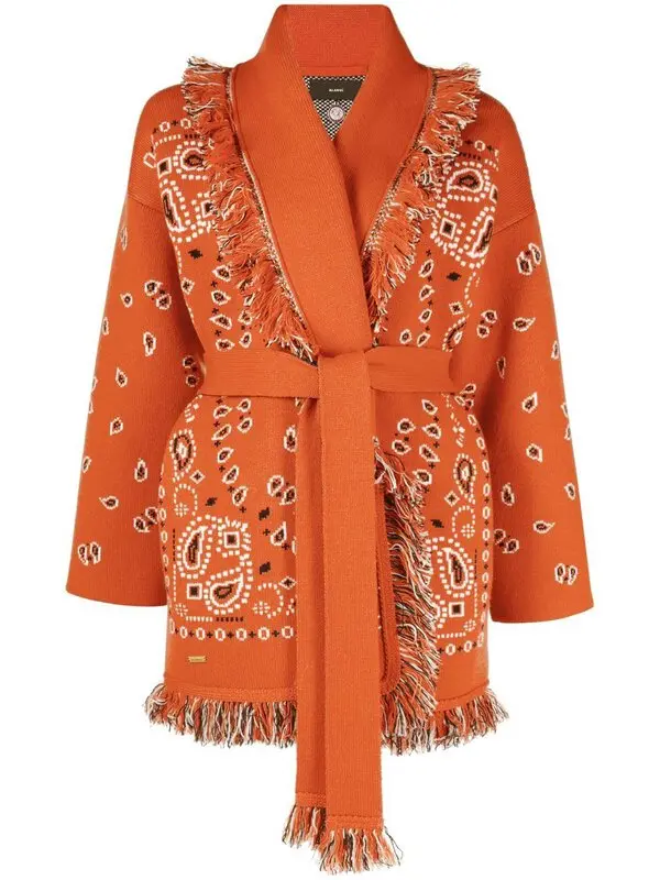 Alanui Bandana Belted Cardigan