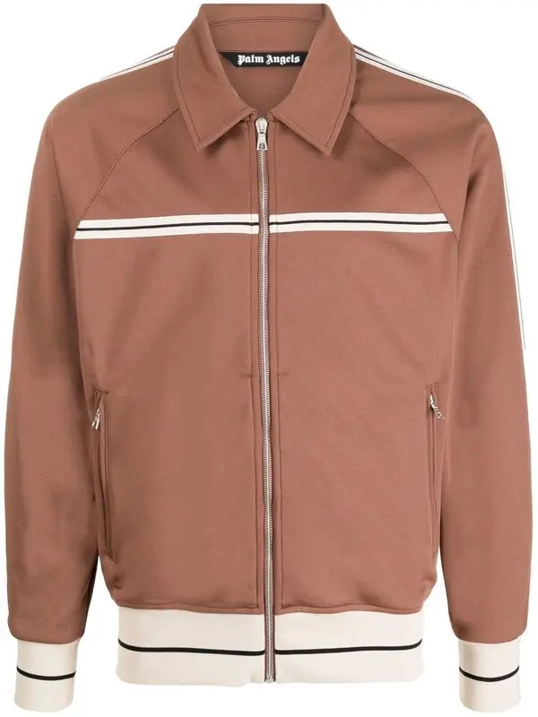 Palm Angels Striped-trim Sweatshirt - Brown