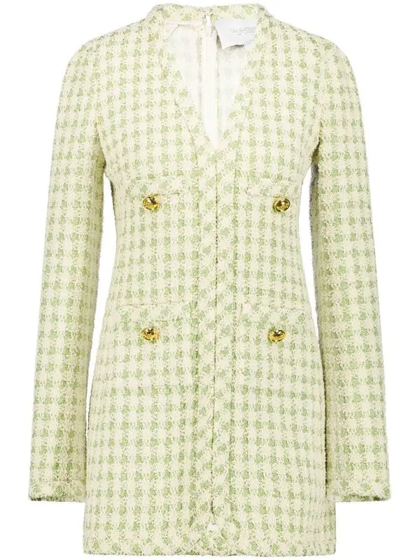 Giambattista Valli Check-print Tweed Blazer Dress
