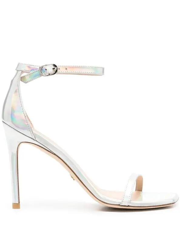 STUART WEITZMAN 100mm Metallic Sandals - Silver