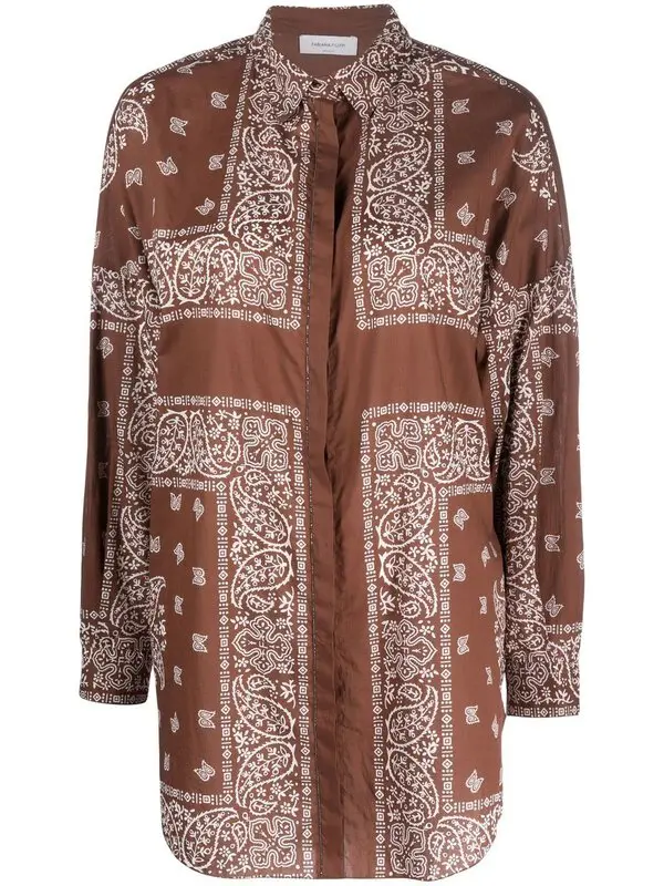 Fabiana Filippi Bandana-print Long-sleeved Shirt