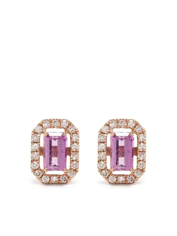 Shay 18kt Rose Gold Diamond And Sapphire Earrings