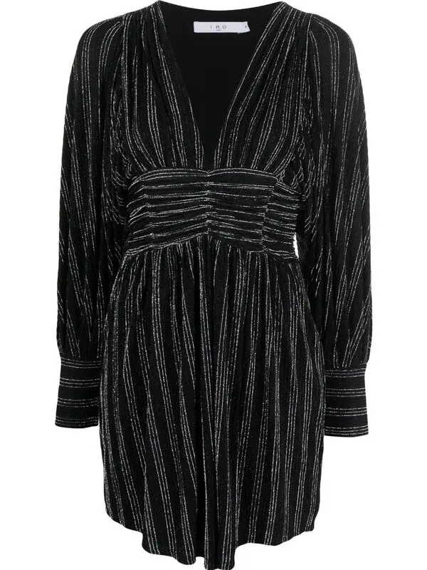IRO PARIS Metallic Ribbed Long Sleeve Dress