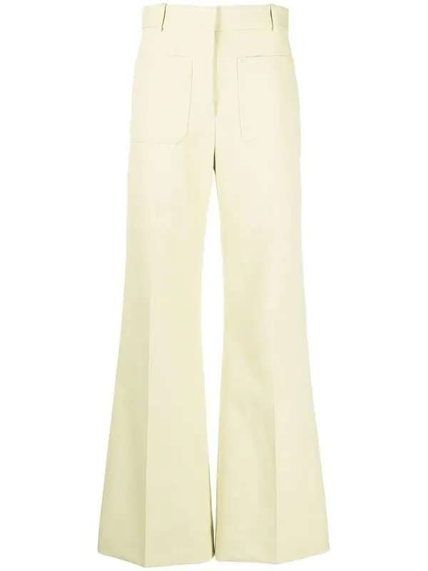 Victoria Beckham Alina Tailored Flared Trousers - Green