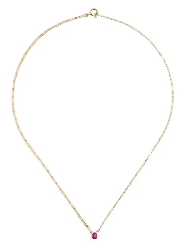 Yvonne Léon 18kt Yellow Solitaire Ruby Necklace