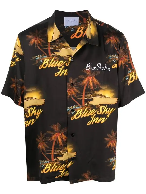 BLUE SKY INN Graphic-print Short-sleeve Shirt - Black