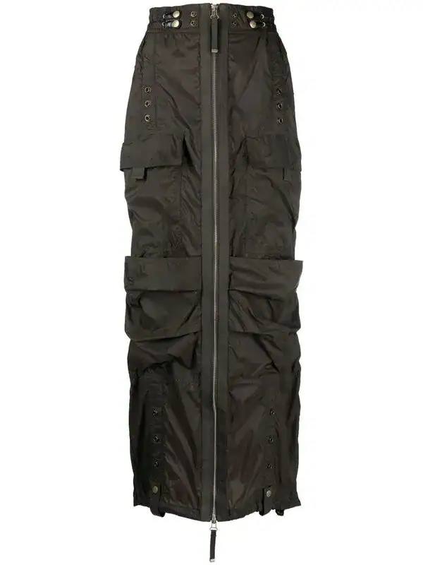Diesel® O-Crep Cargo Maxi Skirt In Green - 30% Off | Editorialist