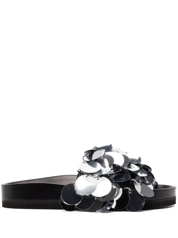 Rabanne Sparkle Disc Sandals - Silver