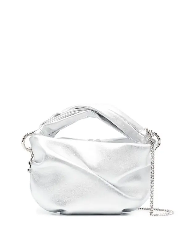 JIMMY CHOO Bonny Metallic-effect Shoulder Bag - Silver