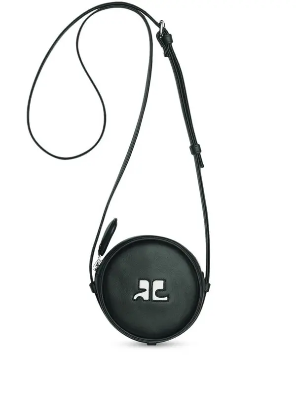 COURREGES Circle Leather Bag - Black