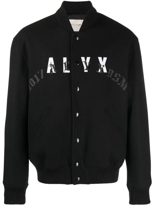 1017 Alyx 9sm Leather-logo Bomber Jacket - Black