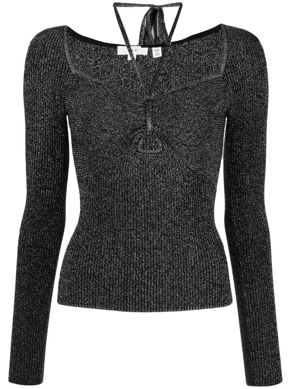 A.L.C. Metallic-finish Knitted Blouse