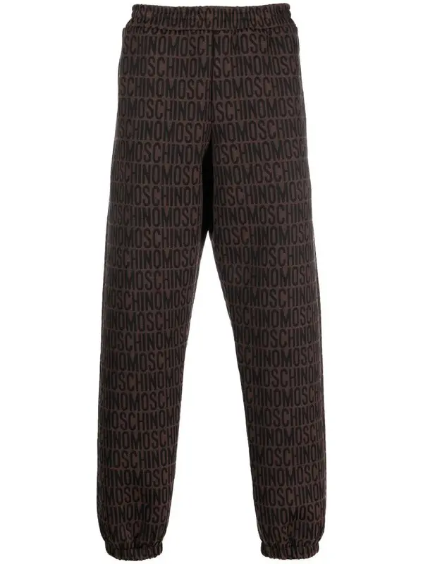 Moschino All-over Embroidered Logo Track Pants