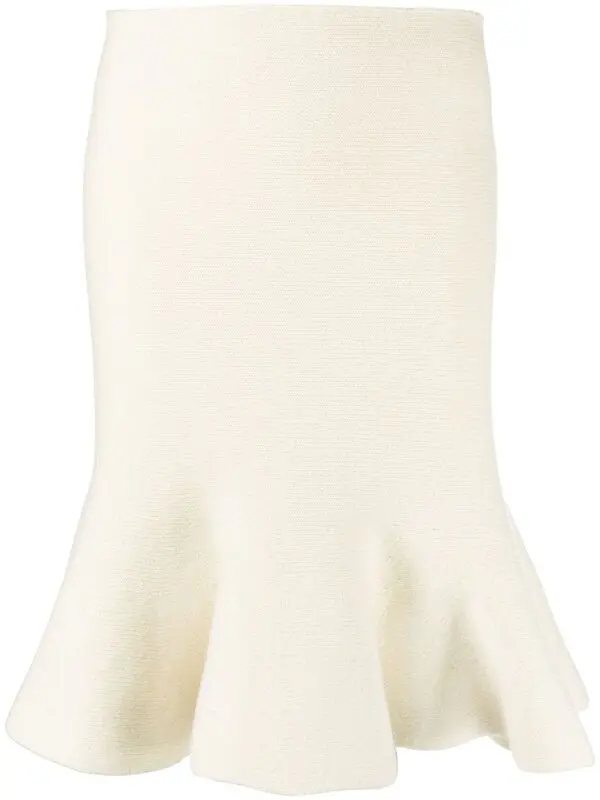JIL SANDER Fluted Wool-cashmere Blend Skirt