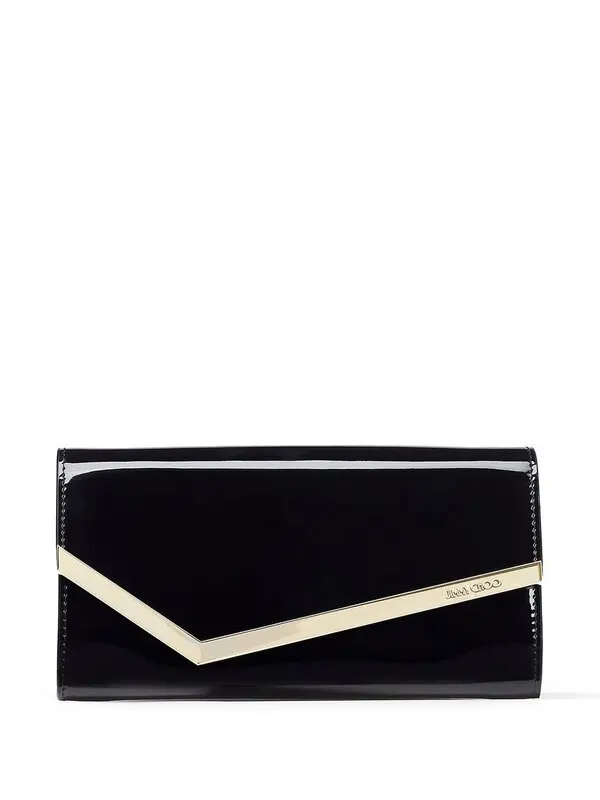 JIMMY CHOO Emmie Patent Leather Clutch - Black