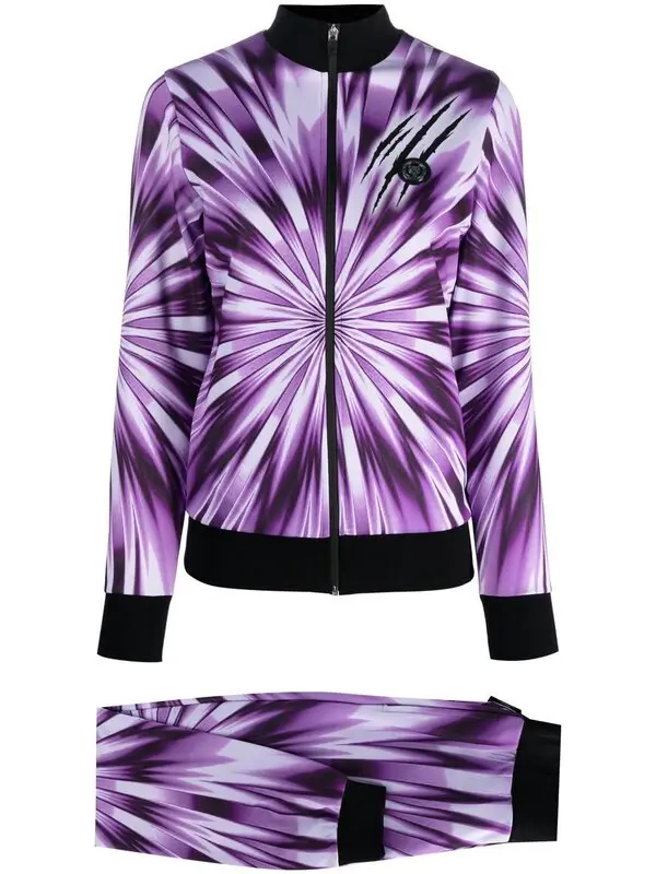 PLEIN SPORT Print Tie-dye Two-piece Tracksuit - Purple