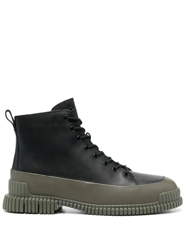Camper Pix Two-tone Leather Ankle Boots - Black