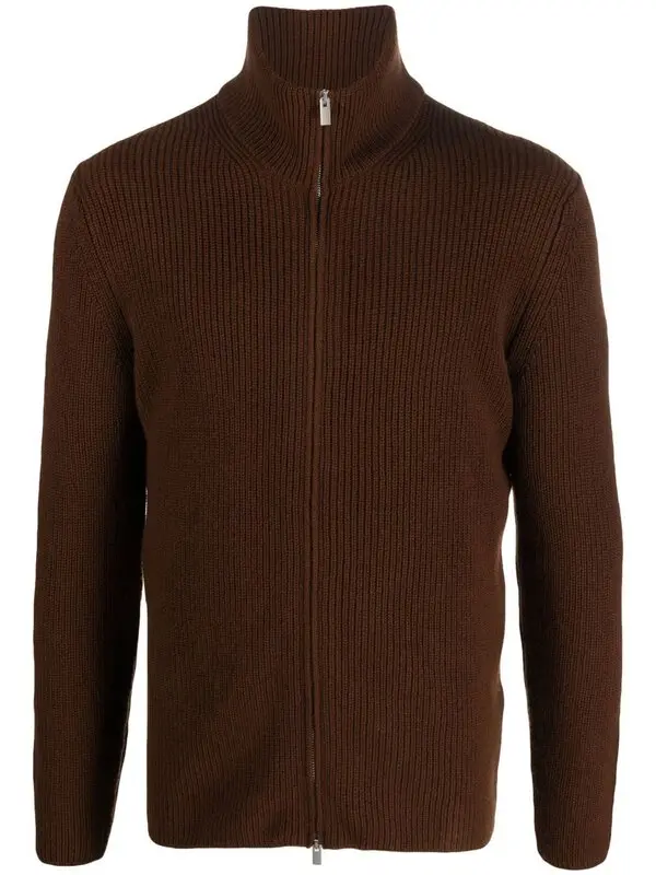 DELL'OGLIO Front Zip-fastening Knit Cardigan